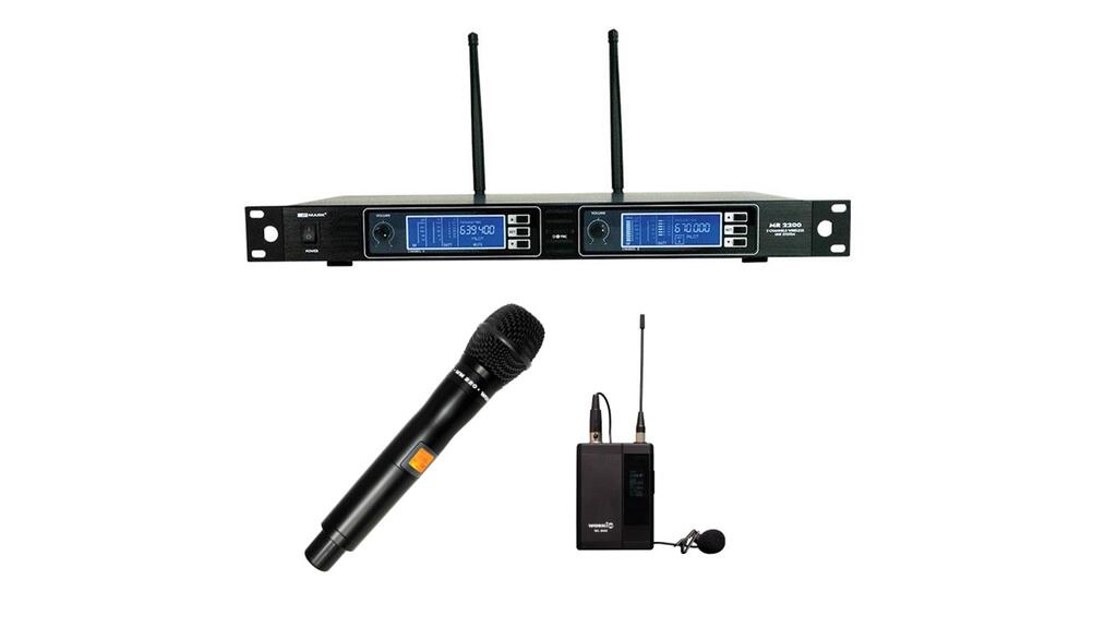 WorkPro - 2CH mikrofonsystem MR 2200 MIX 1xbeltesendere(hodebøyle ...